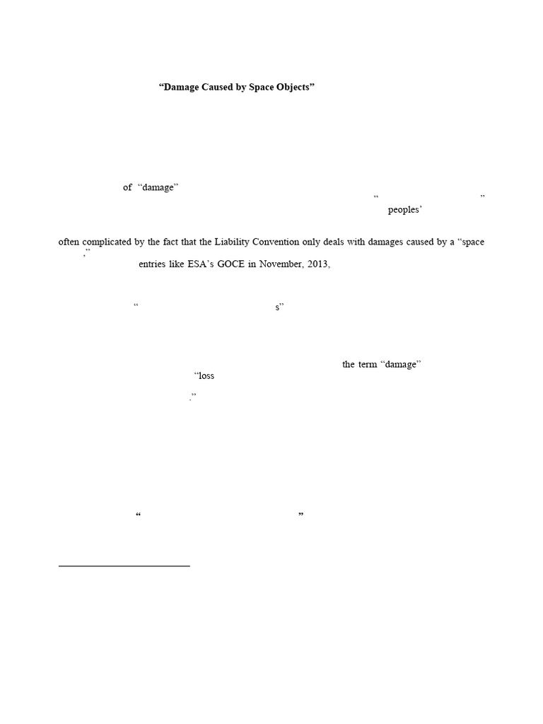 Interpreting Damage in Liability Convention | PDF | International Law ...