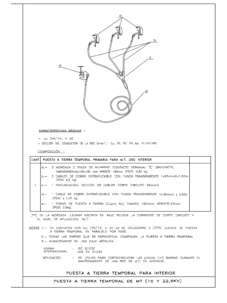 Puesta Tierra Temporal para Interior y Exterior MT 1731165700 | PDF