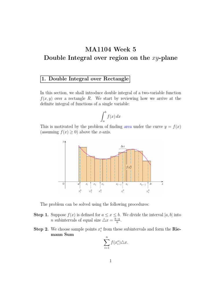 Lecturenotes Weeks5 8 2320 | PDF | Integral | Mathematics