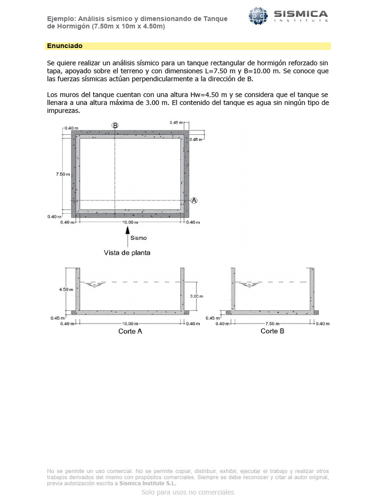 TANSIL - M6T4P3 - Analisis Dinámico Tanque de Concreto (7.50x10x4.50 ...