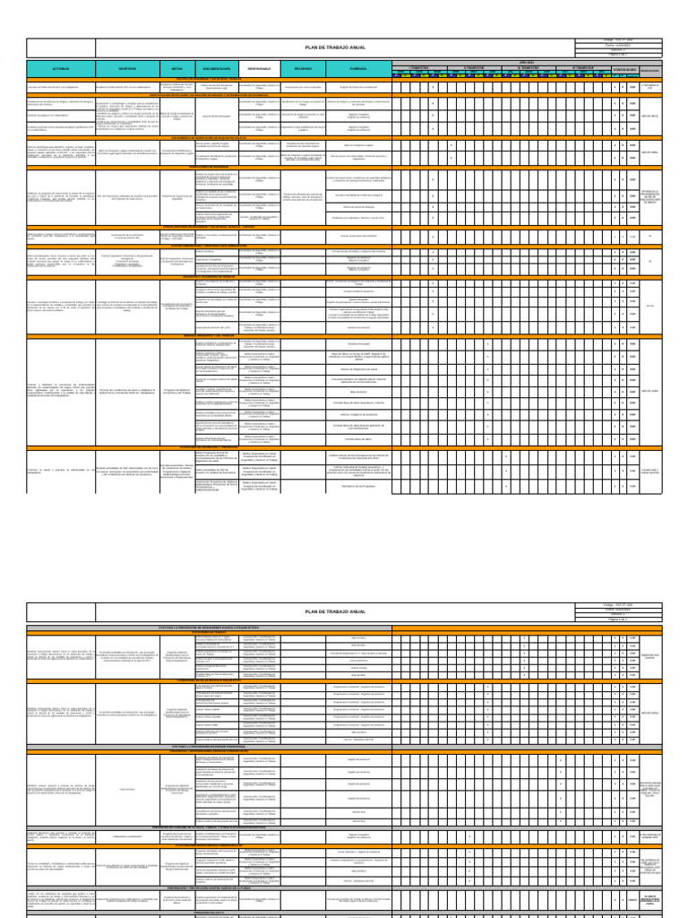 SST-FT-030 Formato Plan de Trabajo Anual, TRABAJO | PDF | Medicina