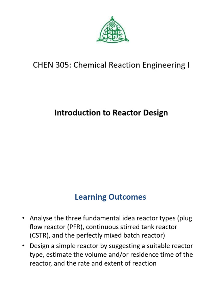 CHEN 305 Lecture Note 7 | PDF | Chemical Reactor | Chemistry