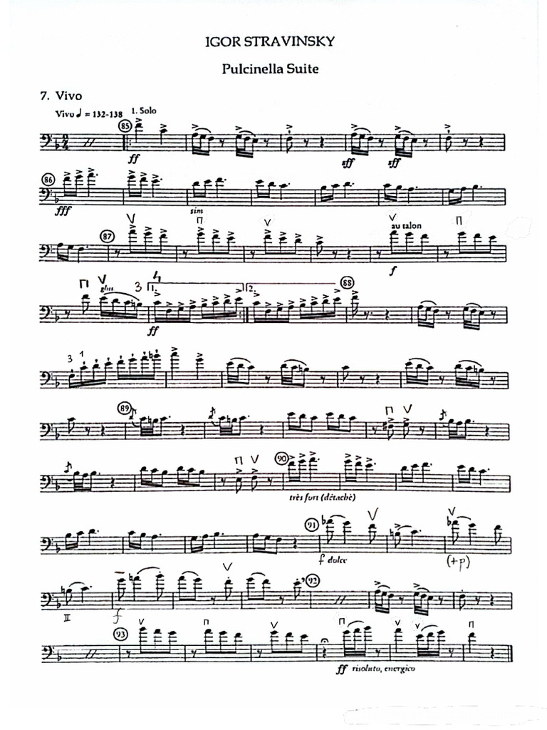 Stravinsky - Pulcinella Solo | PDF
