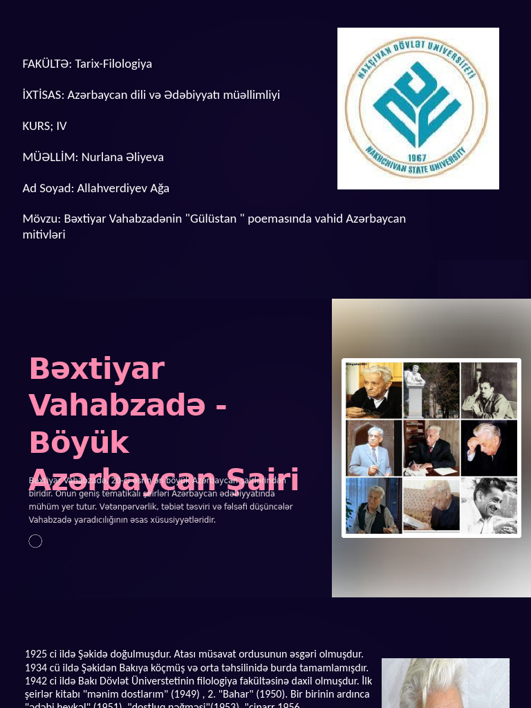 Bextiyar Vahabzade Boyuk Azerbaycan Sairi 1 | PDF