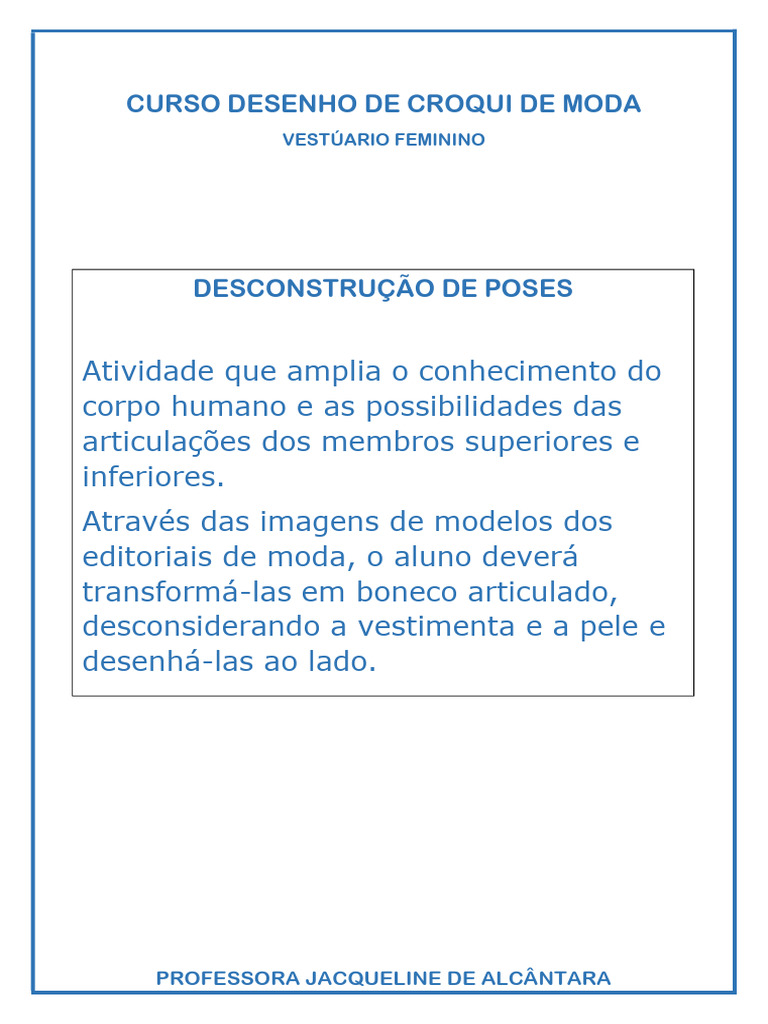 Desenho de Croqui de Moda Feminina | PDF