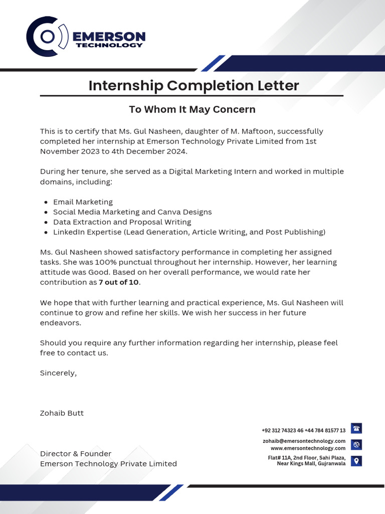 Internship Confirmation for Employers | PDF