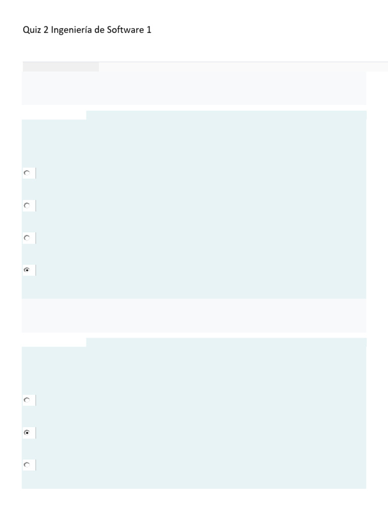 Quiz de Ingeniería de Software 1 | PDF | Software | Ingeniería de software