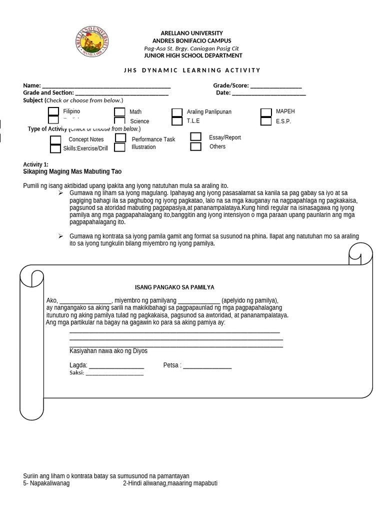 Grade 7 - Activities - 2nd | PDF