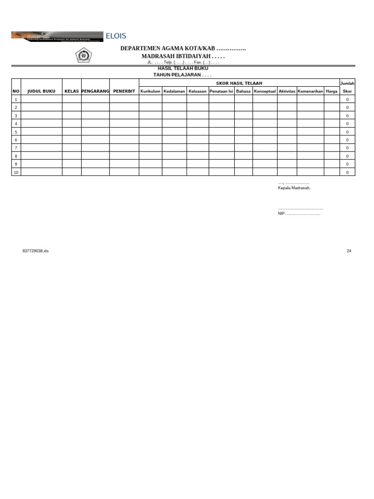 B.1.12-Form Telaah Buku | PDF