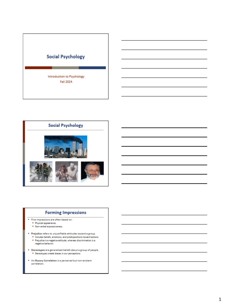 Social Psychology Concepts Overview | PDF | Attitude (Psychology ...