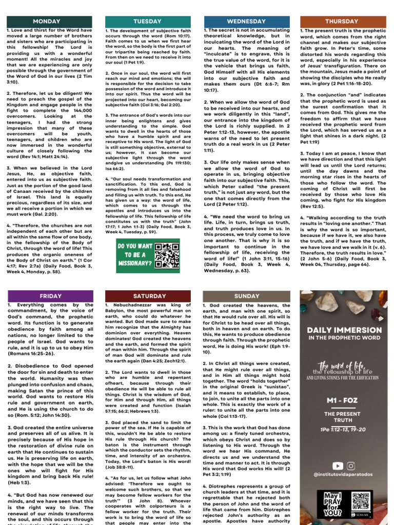 En - Pamphlet Daily Immersion - m1 Foz PDF | PDF | Faith | Jesus