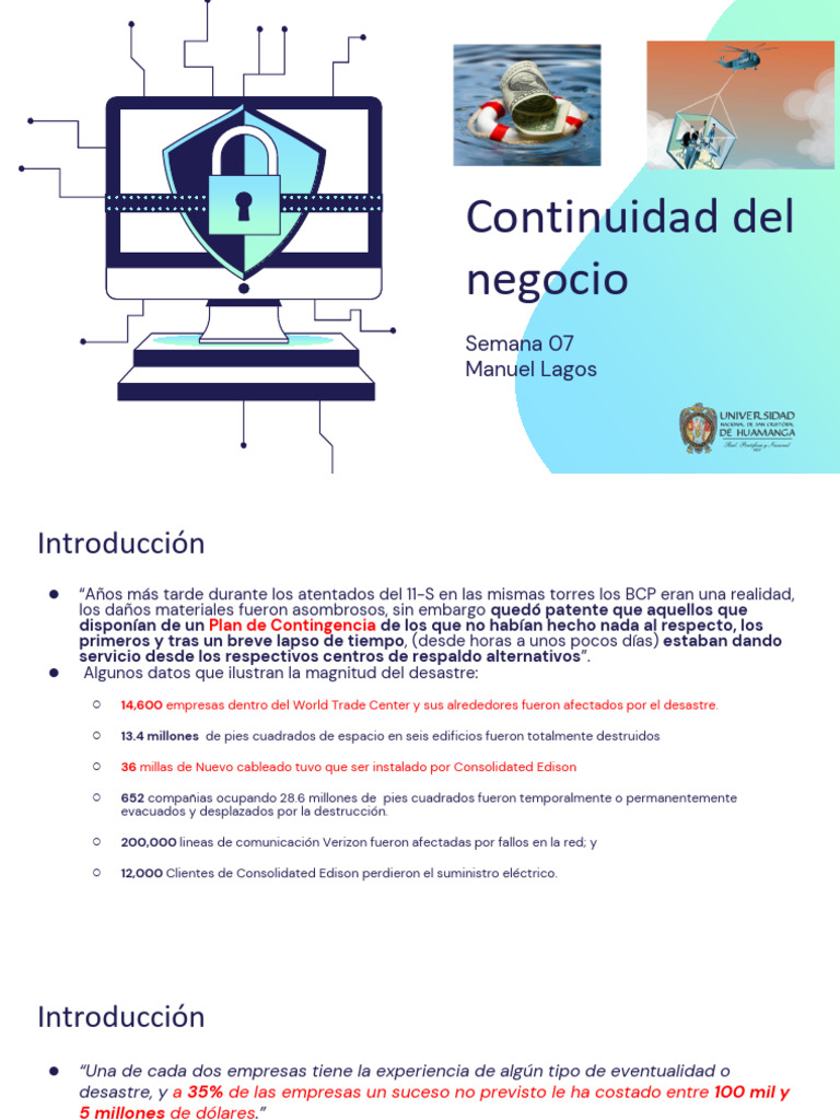 Semana 07-Continuidad Del Negocio | PDF | Grupo de computadoras | La seguridad informática