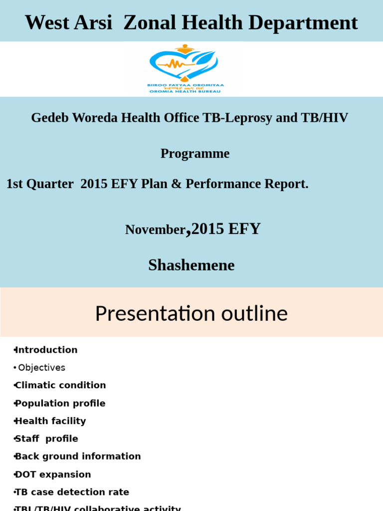 Gedeb Woreda TB/HIV Program Report 2015 | PDF | Tuberculosis | Health Care
