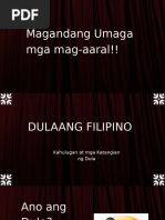 Week 9. 1. Dula Sangkap at Elemento NG Dula | PDF