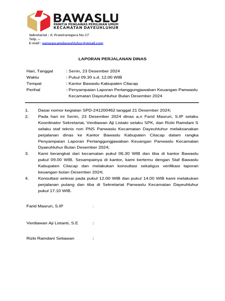 Notulensi Perjadin SPJ Bulan Oktober 2024[1] | PDF