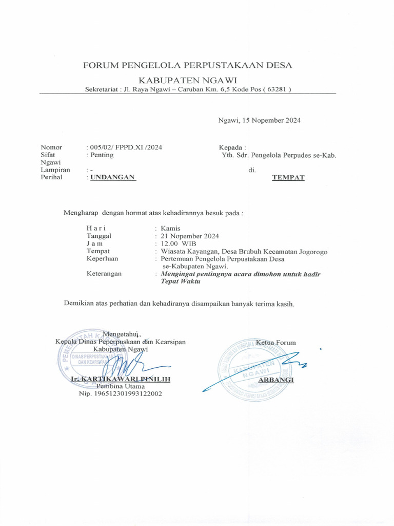 Surat Pak Arbangi | PDF