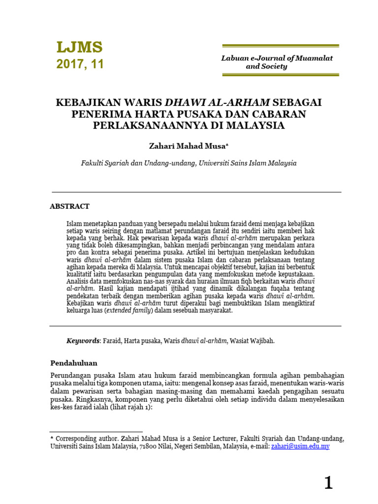 Perbahasan Waris Zawil Arham | PDF