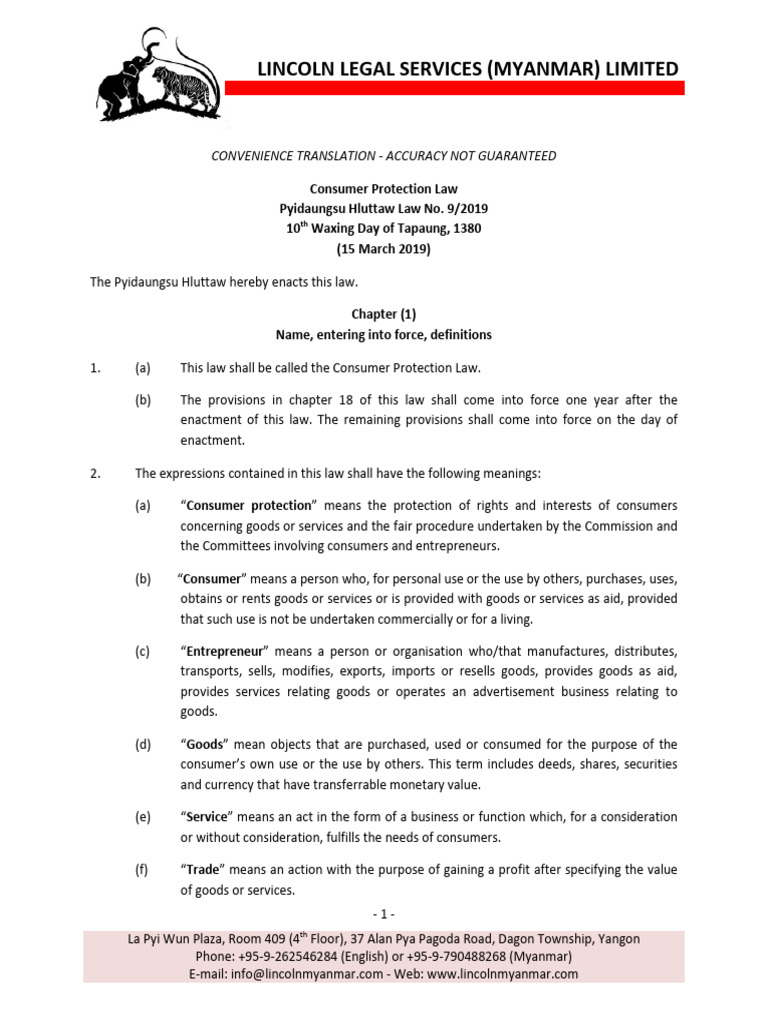 Consumer Protection Law | PDF | Consumer Protection | Goods