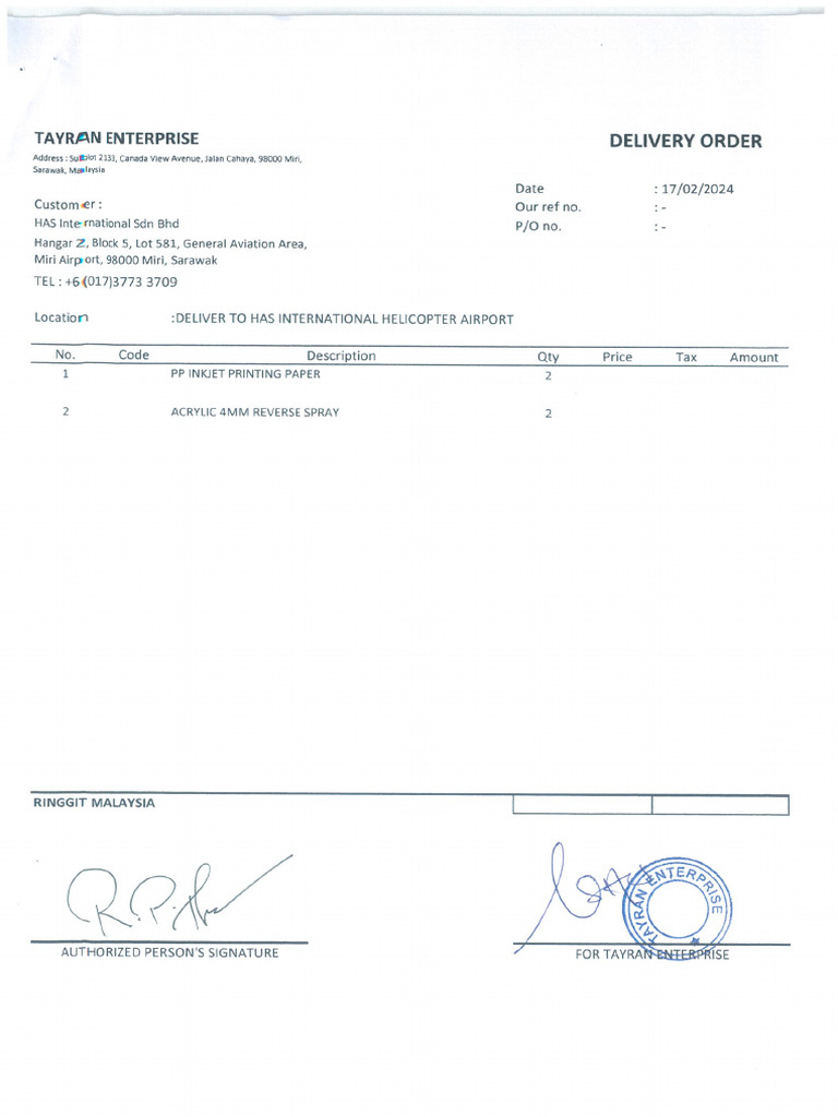 Do - PP Inkjet & Acrylic (Tayran) | PDF