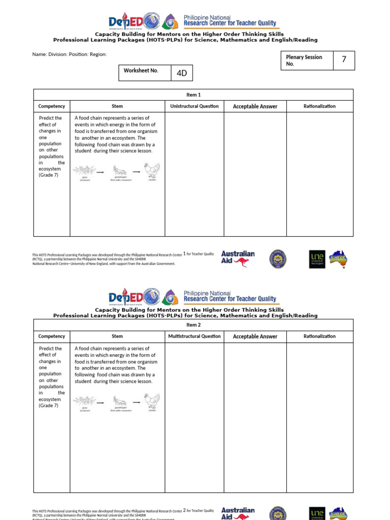 Worksheet 4D Science | PDF | Science, Technology, Engineering, And ...