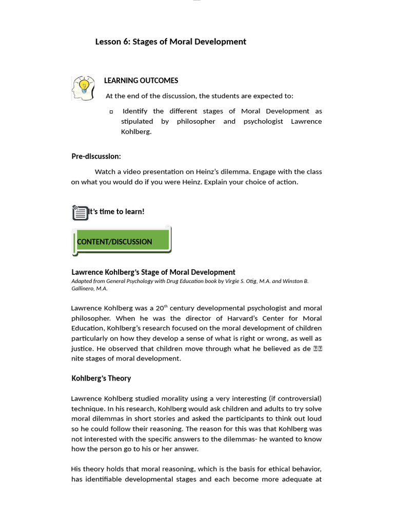 Ethicslesson 2 Pdf Morality Psychology