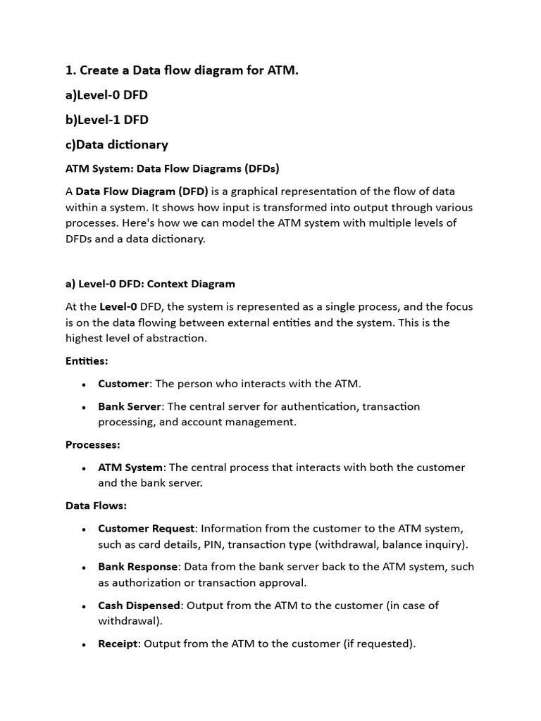 ATM System Data Flow Guide | PDF | Automated Teller Machine | Personal ...