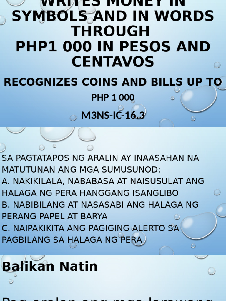 Recognizing Coins and Bills Up To 1000 | PDF