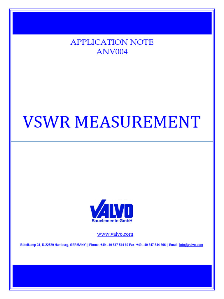 VSWR Measurement Guide | PDF | Telecommunications | Metrology