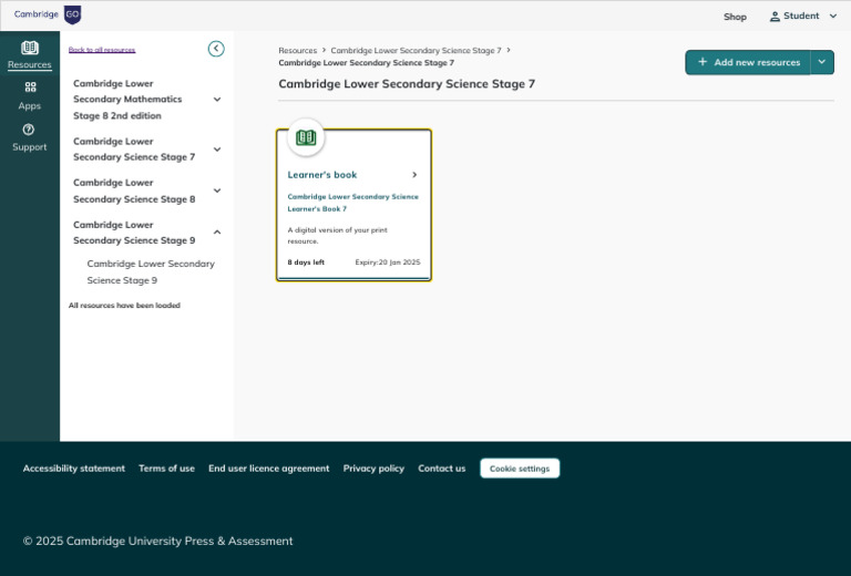 Cambridge Lower Secondary Science Stage 7 - Cambridge GO | PDF