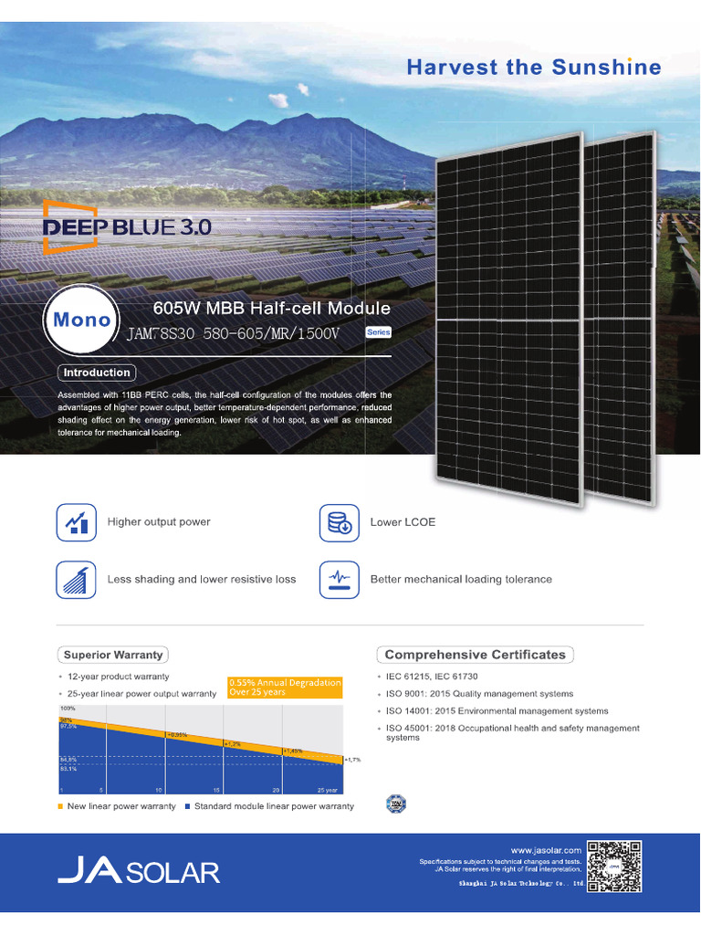 JAM78S30 Solar Module Specifications | PDF