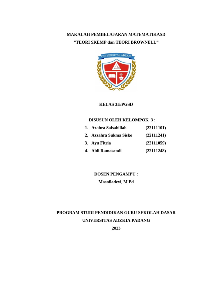 Teori Skemp dan Brownell dalam Matematika | PDF
