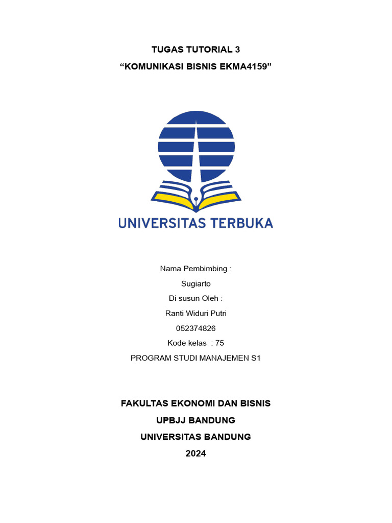 Tugas Tutorial 3 - Kombis - No 2 - Ranti Widuri Putri | PDF