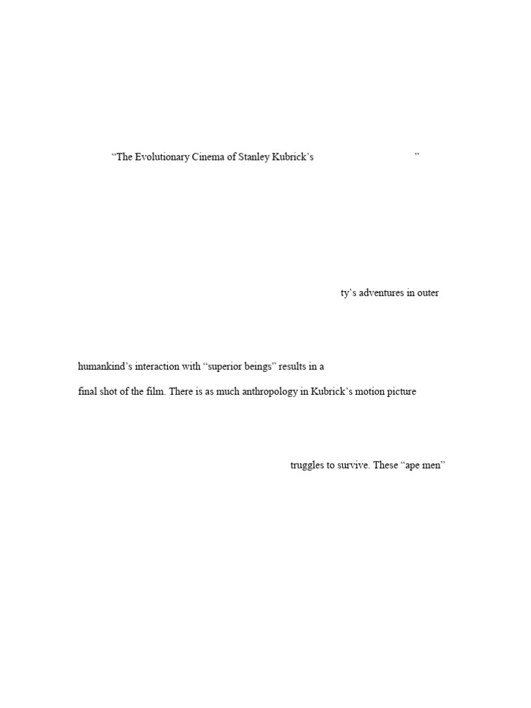 2001 A Space Odyssey Film School Paper | PDF