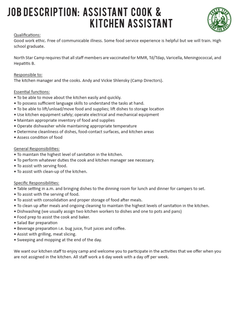 Kitchen-Job-Description | PDF