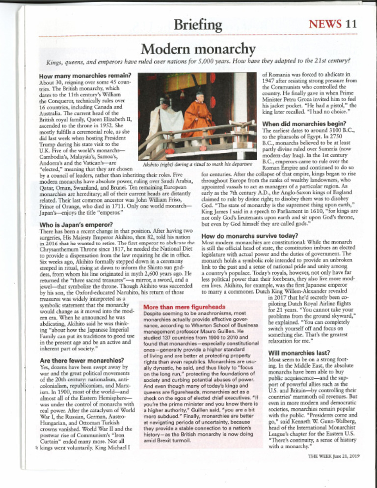 TheWeekArticle Modern-Monarchy | PDF