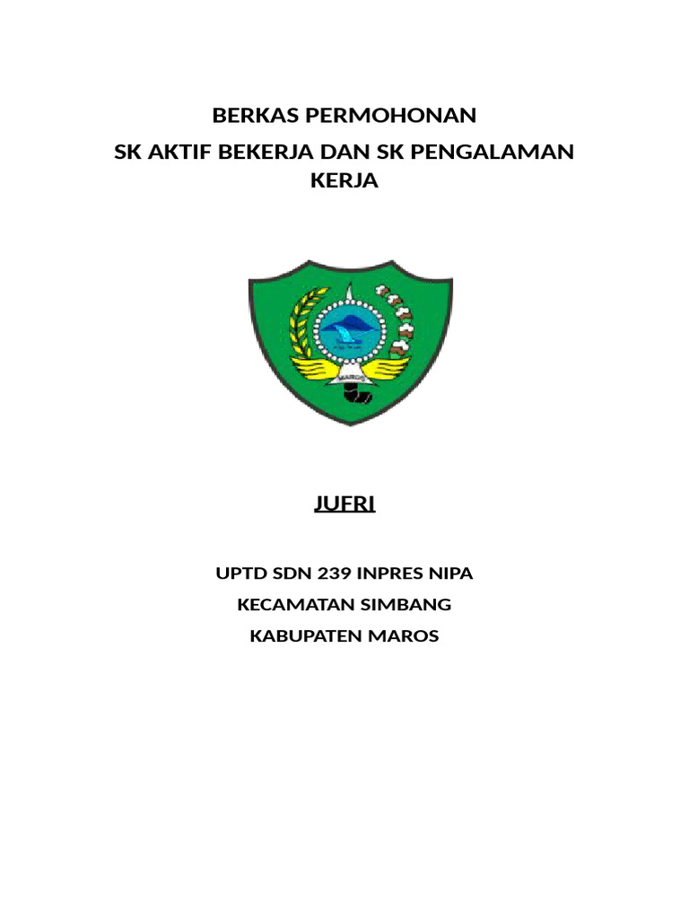 SAMPUL BERKAS USULAN PENERIMA JASA UPAH | PDF