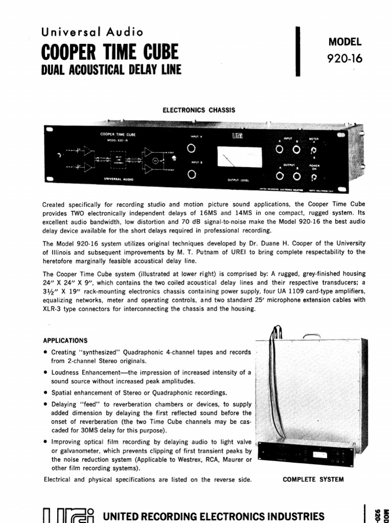 Cooper Time Cube Urei Manual | PDF
