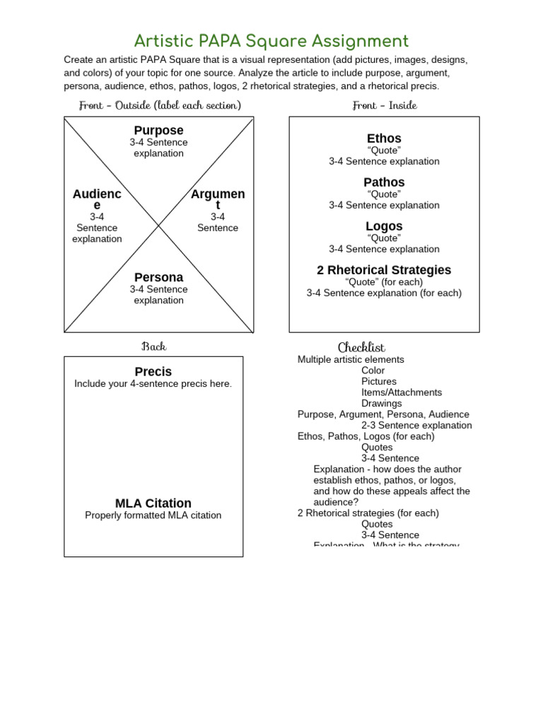 Artistic PAPA Square Project | PDF | Logos | Rhetoric