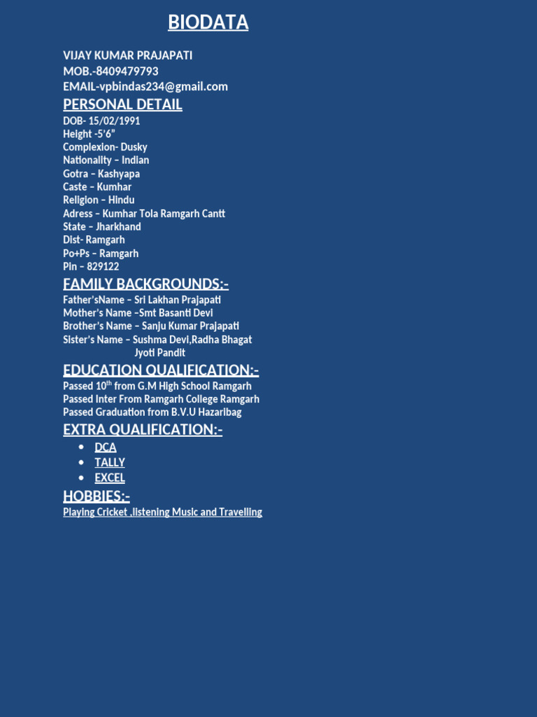 Biodata | PDF