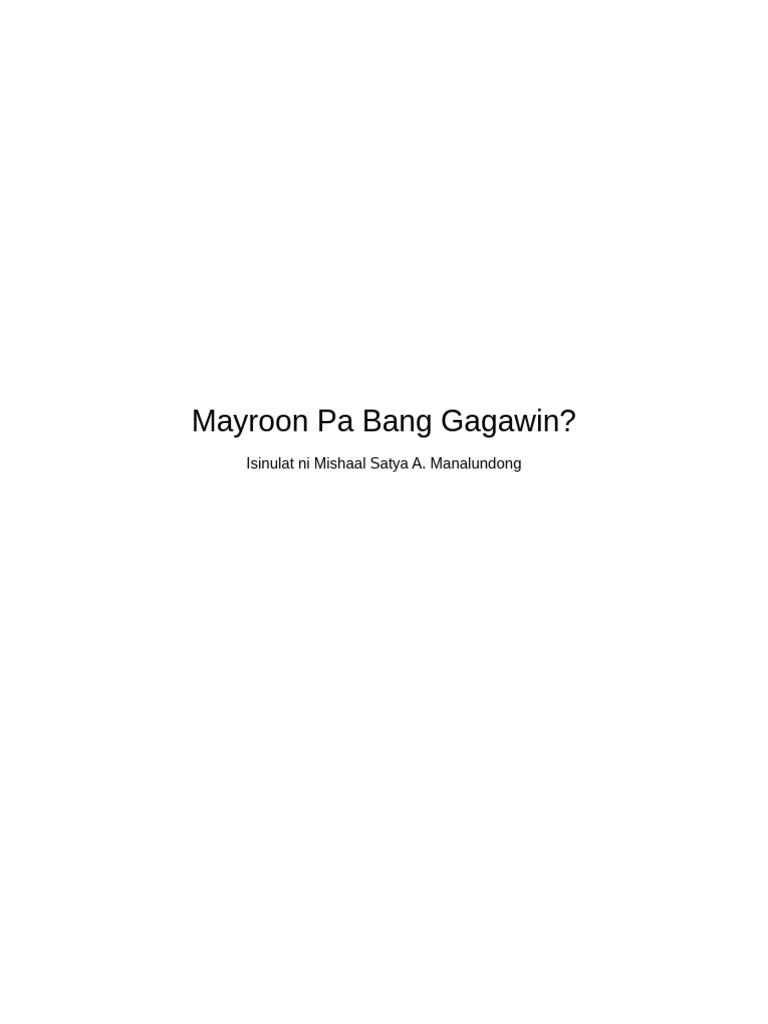 Filipino Assignment 8 | PDF