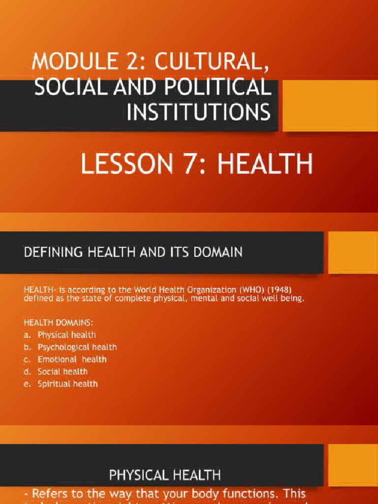 Module 2 Cultural Social and Political Institutions | PDF
