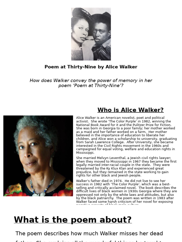 Memory and Loss in Walker's Poem | PDF | Verb | Syntax