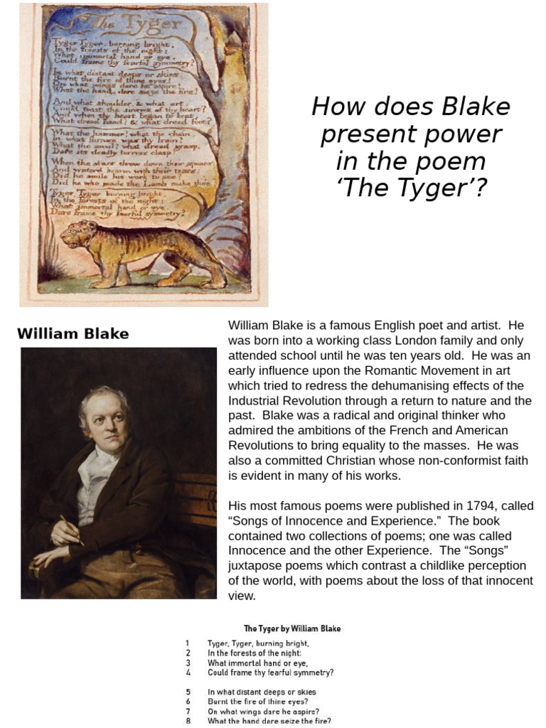 Power in Blake's "The Tyger" | PDF | William Blake