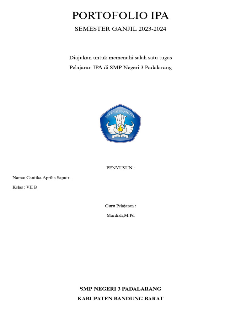 Sampul Portofolio Ipa - Docx 20231121 141623 0000 | PDF