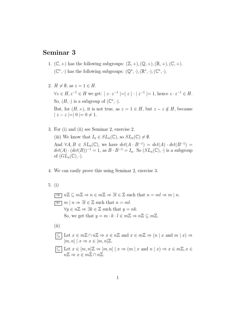 Seminar 3 | PDF | Group Theory | Mathematics