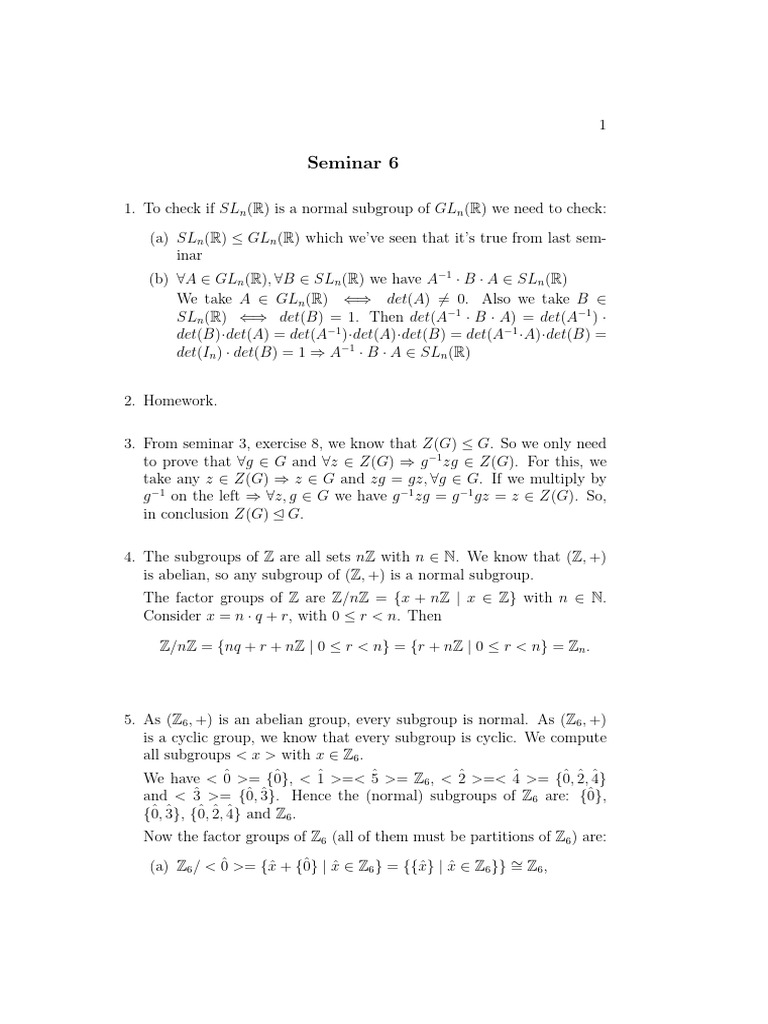 Seminar 6 | PDF | Functions And Mappings | Mathematics