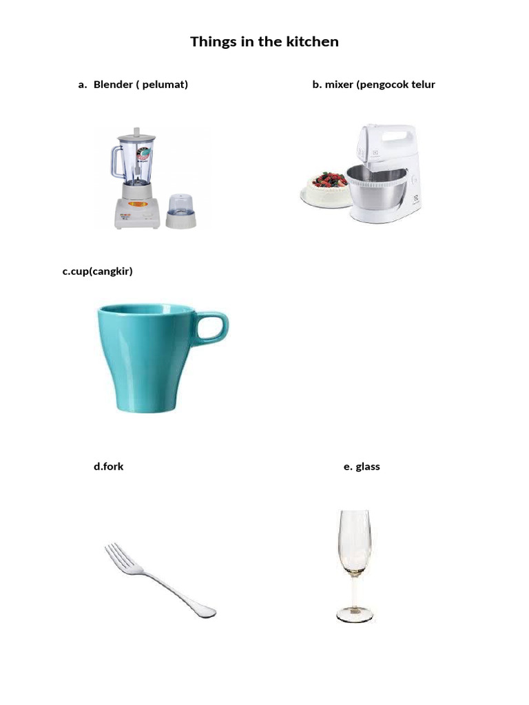 Things in the kitchen | PDF
