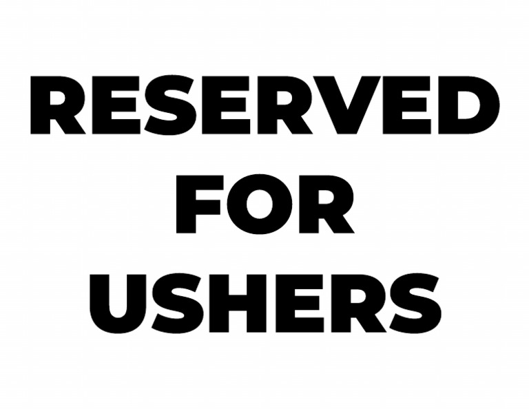 Reserved Ushers | PDF