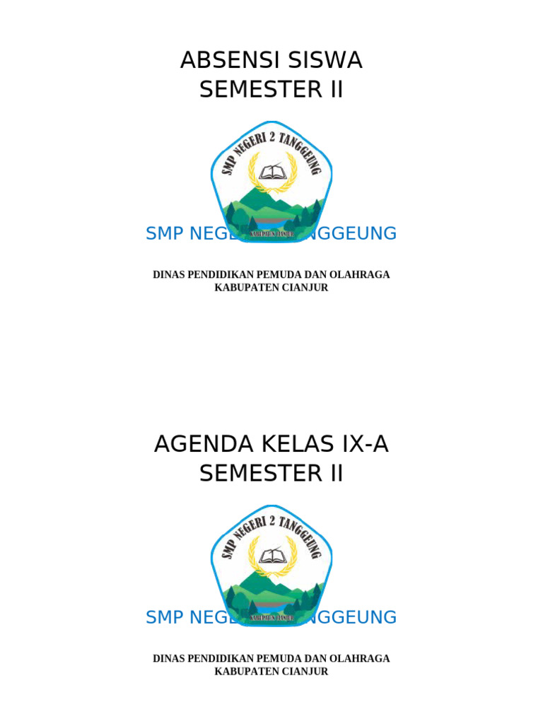 Cover Absensi Kelas 9 | PDF