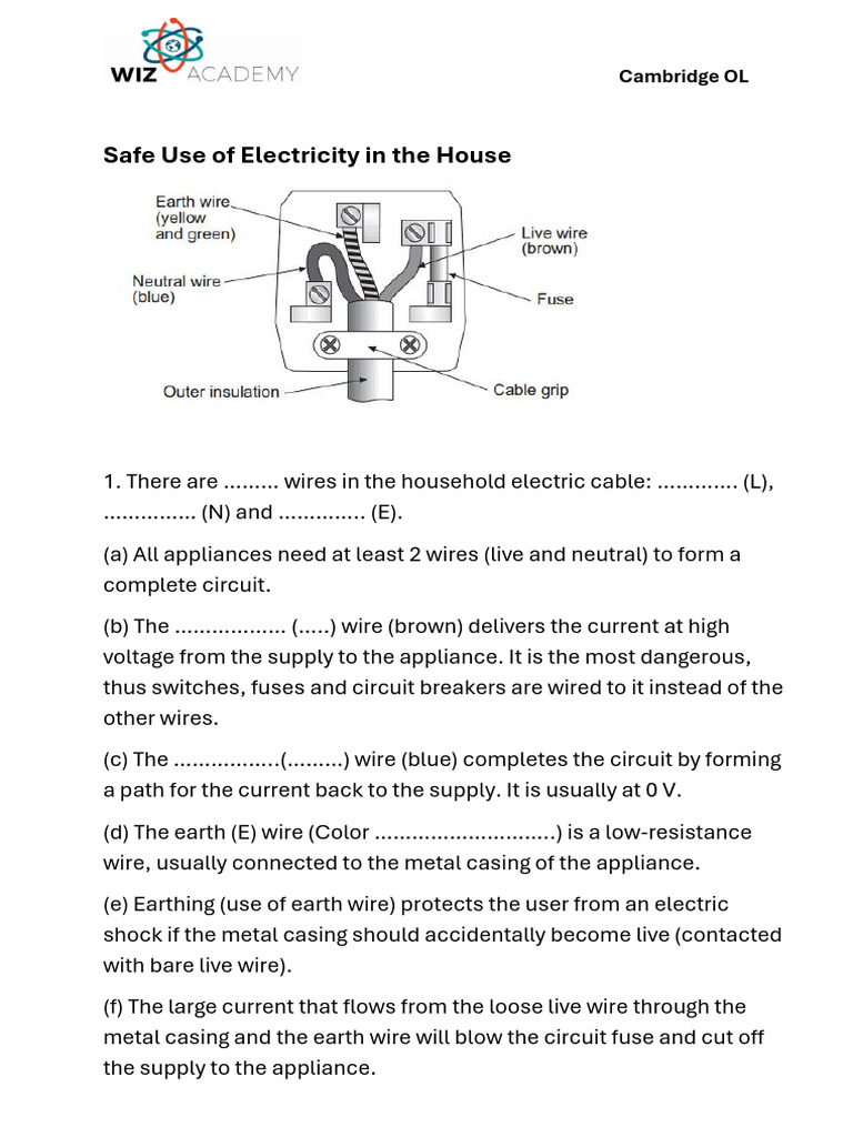 GRADE 10 Physics - Notes Wiring A Plug | PDF